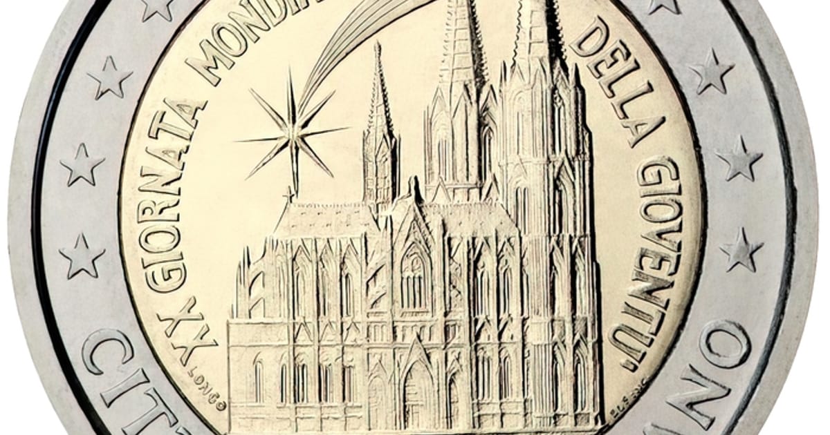 Пам'ятна монета 2 євро 2005 року, Ватикан🇻🇦 (Всесвітній день молоді в ...