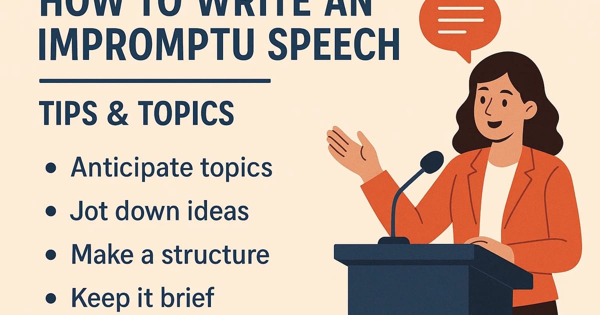 How to Write an Impromptu Speech:Tips & Topics | Друкарня