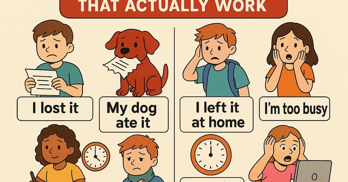 Best Funny Homework Excuses for Students That Actually Work | Друкарня